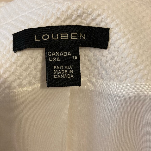 louben | Jackets & Coats | Louben Canada White Open Front Jacket Size 6 ...
